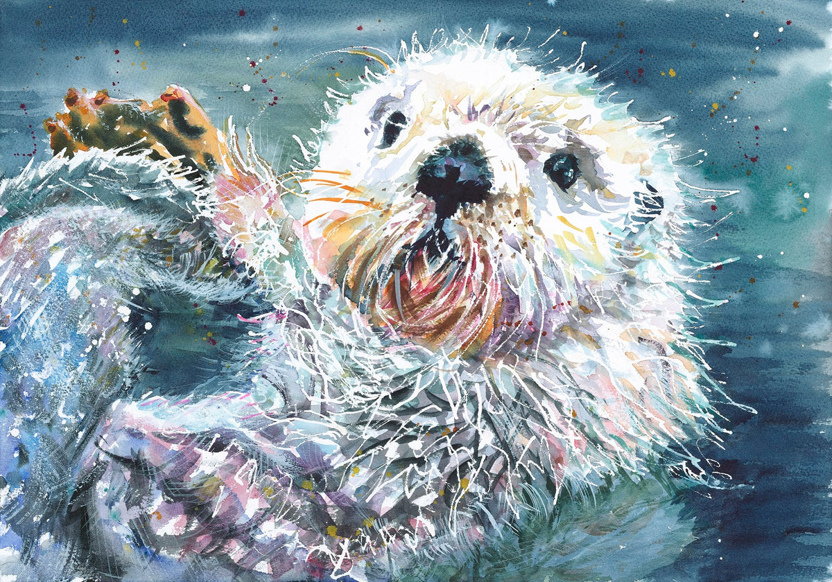 'Sea Otter' Greetings Cards - Pack of 4 – Natalie Bowden Art